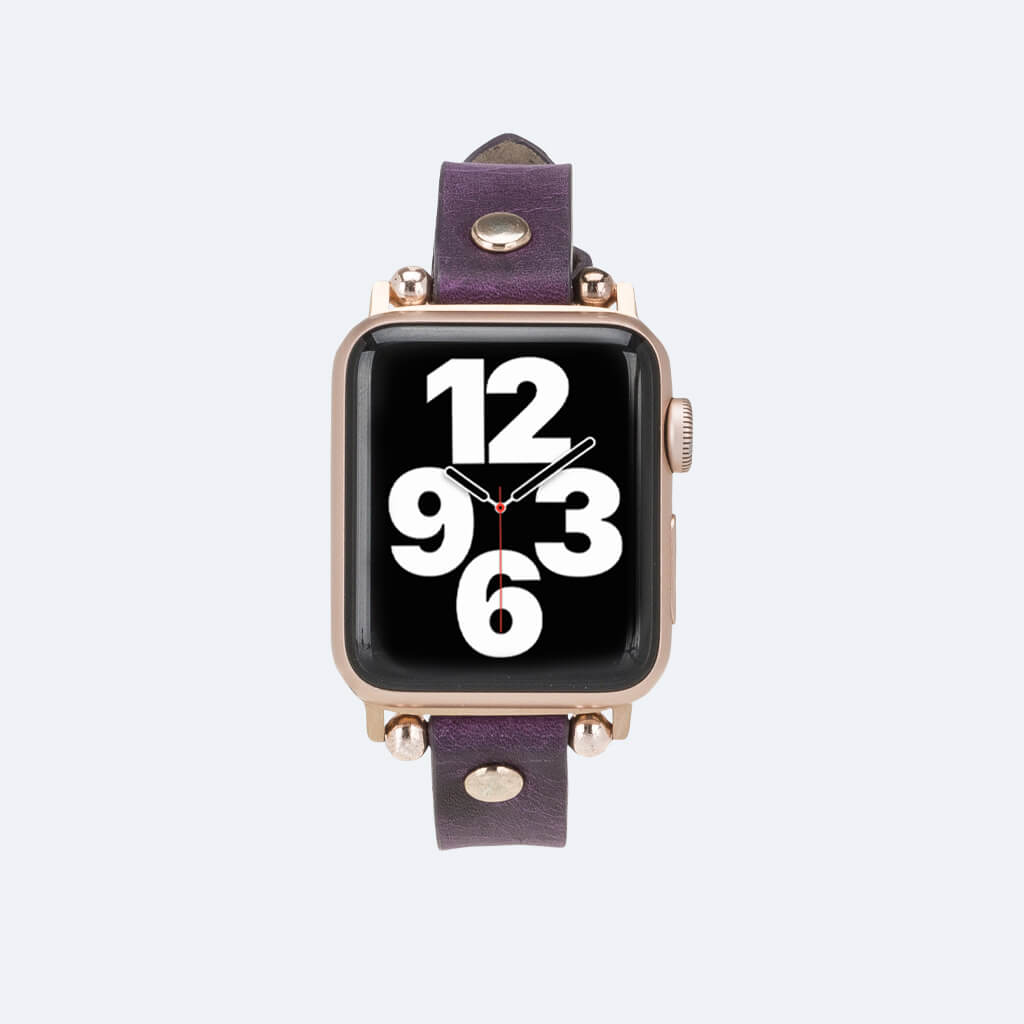 Chloe Leather Apple Watch Band - Purple