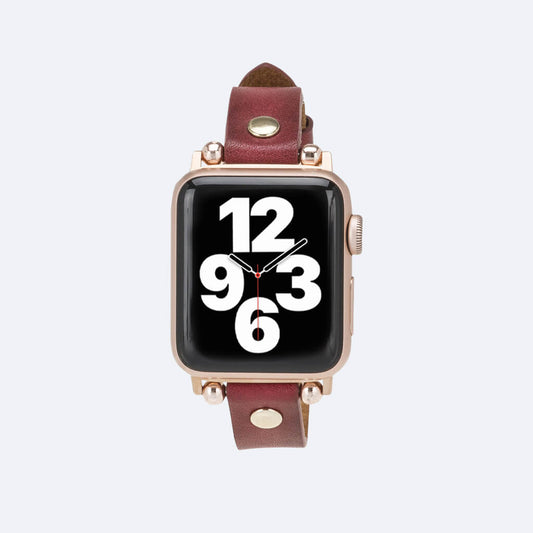 Chloe Leather Apple Watch Band - Red
